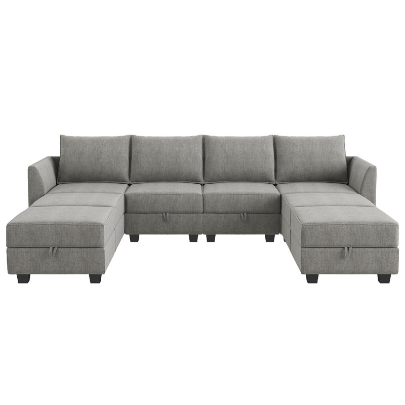 Latitude Run® U shaped Sleeper Sectional Modular Sectional Sofa with Chaise & Reviews | Wayfair